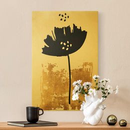 Bilderwelten Leinwandbild Goldene Mohn Blume