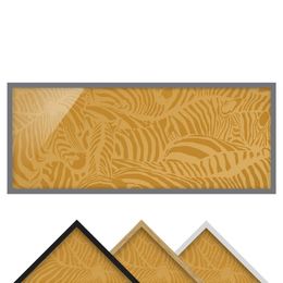 Bilderwelten Bild mit Rahmen - Panorama No.DS5 Zebrastreifen Beige