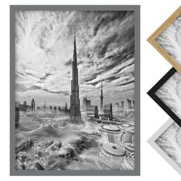 Bilderwelten Bild mit Rahmen - Hochformat Dubai Super Skyline