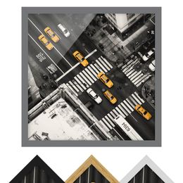 Bilderwelten Bild mit Rahmen - Quadrat New York City Cabs