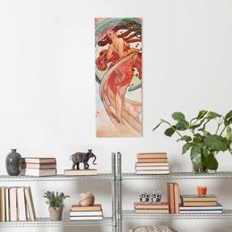 Bilderwelten Glasbild - Hochformat Alfons Mucha - Vier K&uuml;nste - Der Tanz