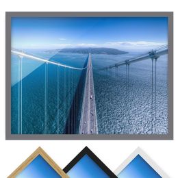 Bilderwelten Bild mit Rahmen - Querformat Br&uuml;cke zur Insel