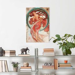Bilderwelten Glasbild - Hochformat Alfons Mucha - Vier K&uuml;nste - Der Tanz