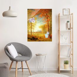 Bilderwelten Glasbild - Hochformat Albert Bierstadt - Herbst in Oneida County, New York