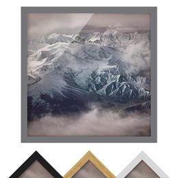 Bilderwelten Bild mit Rahmen - Quadrat Berge von Tibet