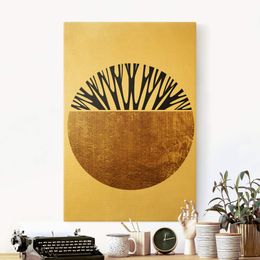 Bilderwelten Leinwandbild Abstrakte Formen - Goldener Kreis
