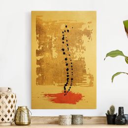 Bilderwelten Leinwandbild Abstrakte Formen - Gold und Rosa
