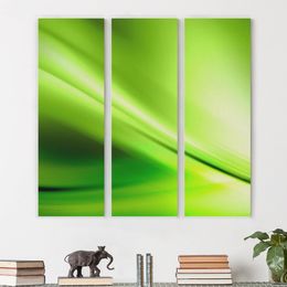 Bilderwelten 3-teiliges Leinwandbild - Quadrat Green Valley