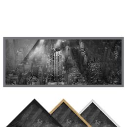 Bilderwelten Bild mit Rahmen - Panorama Sonnenlicht &uuml;ber New York City