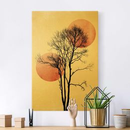 Bilderwelten Leinwandbild Baum im Nachthimmel