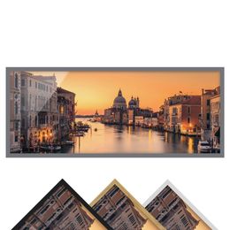 Bilderwelten Bild mit Rahmen - Panorama Goldenes Venedig