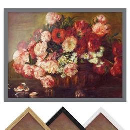 Bilderwelten Bild mit Rahmen - Querformat Auguste Renoir - Stillleben mit Pfingstrosen