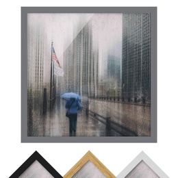 Bilderwelten Bild mit Rahmen - Quadrat Verregnetes Chicago
