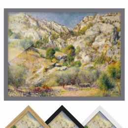 Bilderwelten Bild mit Rahmen - Querformat Auguste Renoir - Felsen bei Estaque