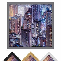 Bilderwelten Bild mit Rahmen Hongkong Lichtermeer