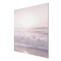 Bilderwelten Alu-Dibond Outdoor Bild Sonnenuntergang in zartem Rosa