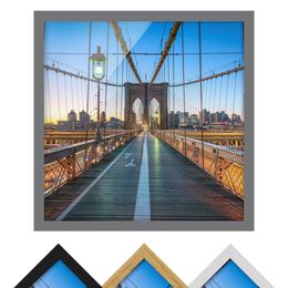 Bilderwelten Bild mit Rahmen Morgenblick von der Brooklyn Bridge