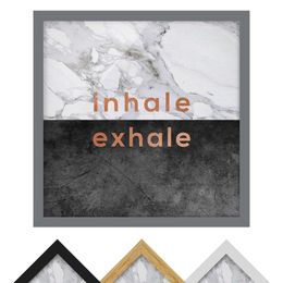Bilderwelten Bild mit Rahmen Inhale Exhale Kupfer und Marmor