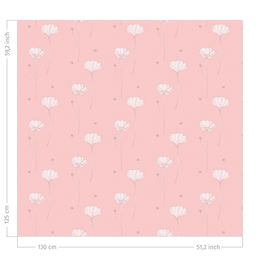 Vorhang Margeriten mit Punkten - Blasses Pink - blickdichte Gardine Muster Blumen Floral Wohnzimmer Schlafzimmer K&uuml;che Bad Badezimmer Rosa