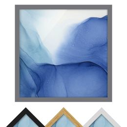 Bilderwelten Bild mit Rahmen Meliertes Tintenblau