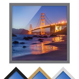 Bilderwelten Bild mit Rahmen Golden Gate Bridge am Abend