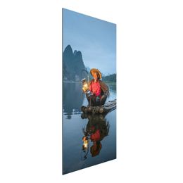 Bilderwelten Alu-Dibond Outdoor Bild Kormoranfischer am Abend