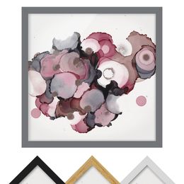 Bilderwelten Bild mit Rahmen Pink-Beige Tropfen mit Ros&eacute;gold