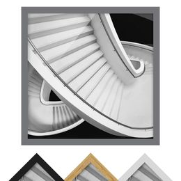 Bilderwelten Bild mit Rahmen Schwarz Wei&szlig;e Treppenarchitektur