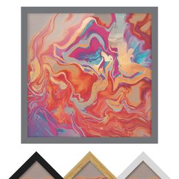 Bilderwelten Bild mit Rahmen Spiel der Farben Goldenes Feuer