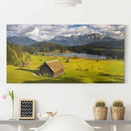 Bilderwelten Leinwandbild - Querformat Geroldsee Oberbayern