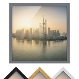 Bilderwelten Bild mit Rahmen Pudong bei Sonnenaufgang