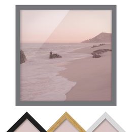 Bilderwelten Bild mit Rahmen Ros&eacute;goldener Strand