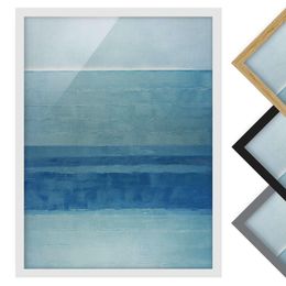 Bilderwelten Bild mit Rahmen originell blau maritim inkl. Rahmung - Die Flut - Deko Wohnzimmer Schlafzimmer