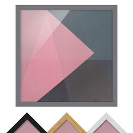 Bilderwelten Bild mit Rahmen Rosa Transparenz Geometrie
