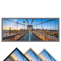 Bilderwelten Bild mit Rahmen Morgenblick von der Brooklyn Bridge