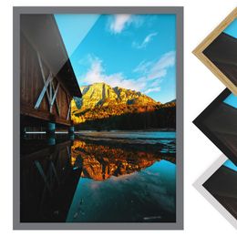 Bilderwelten Bild mit Rahmen Bergspiegelung in den Dolomiten