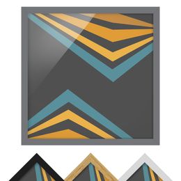 Bilderwelten Bild mit Rahmen Parallelecken in Gelb und Blau