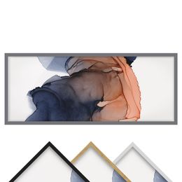 Bilderwelten Bild mit Rahmen Ozeantropfen Blau-Orange mit Gold