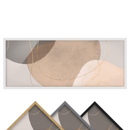 Bilderwelten Bild mit Rahmen beige Illustration Aquarell - Verspielte Impressionen in Beige - Deko Wohnzimmer Schlafzimmer