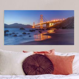 Bilderwelten Leinwandbild Golden Gate Bridge am Abend