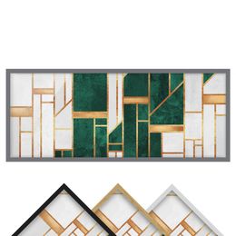 Bilderwelten Bild mit Rahmen Emerald und Gold Geometrie