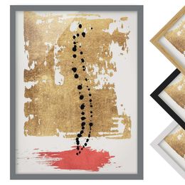 Bilderwelten Bild mit Rahmen Abstrakte Formen - Gold und Rosa