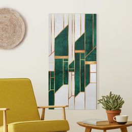 Bilderwelten Leinwandbild Emerald und Gold Geometrie