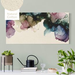 Bilderwelten Leinwandbild Blumenbogen mit Gold
