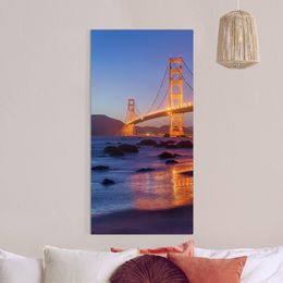 Bilderwelten Leinwandbild Golden Gate Bridge am Abend