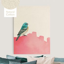 Bilderwelten Leinwandbild Vogel auf Pink