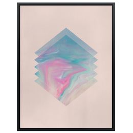 Bilderwelten Leinwandbild Pinkes Wasser Marmor