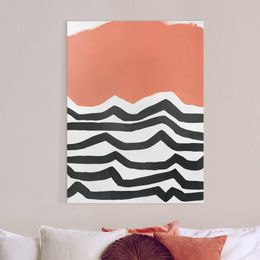 Bilderwelten Leinwandbild originell Abstrakt Kunstdruck schwarz - Farbenlabyrinth III - Wandbild XXL Wohnzimmer Schlafzimmer