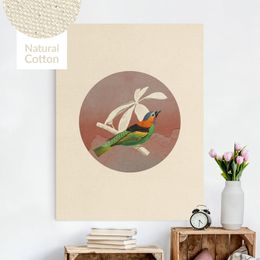 Bilderwelten Leinwandbild Vogel Collage im Kreis II