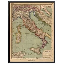 Bilderwelten Leinwandbild Vintage Landkarte Italien